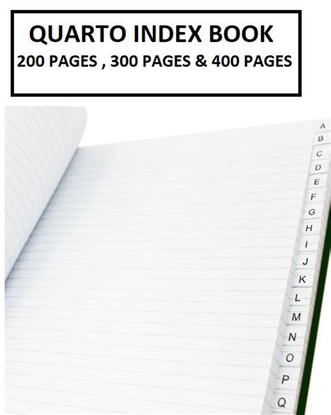 Quarto Hardcover Index Book La Stationery
