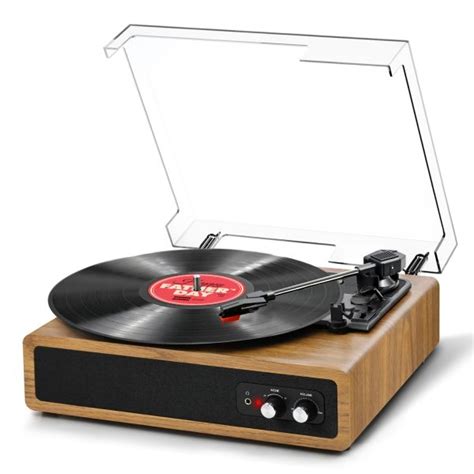 Anesky Record Player Bluetooth Turntable With 3 Speeds 33 45 78 Rpm