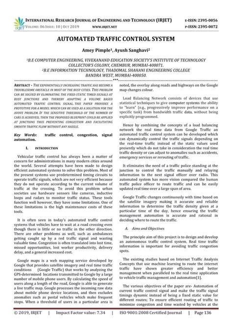 irjet automated traffic control system pdf