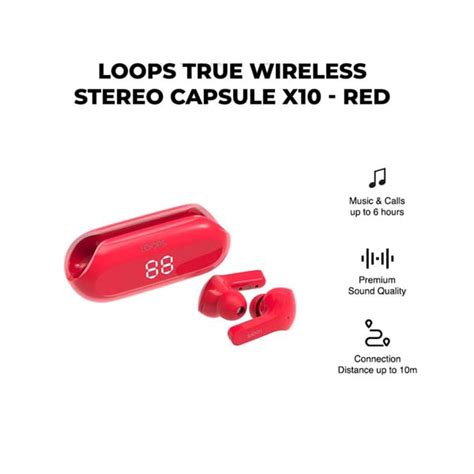 Loops True Wireless Stereo Capsule X10 Red Mdp It And Electronic Superstore