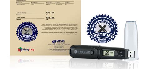 Certified Calibration Test Certificate For Temperature And Humidity Data Loggers Easylog Labdirect