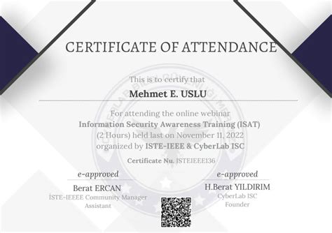 Mehmet Emre Uslu Linkedin‘de Information Security Awareness Training