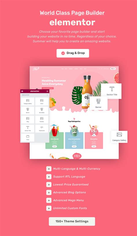 Summer WooCommerce Theme For Juices Shakes Ice Cream Smoothies
