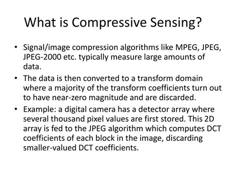 Ppt Compressive Sensing Powerpoint Presentation Free Download Id