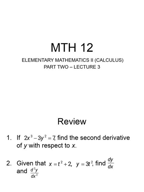 Mth122 Part Ii Lec3 Pdf Derivative Logarithm