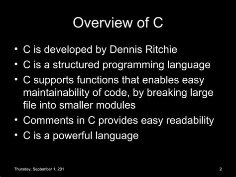 Basics Of C Programming Ppt Programming Languages Computing