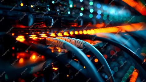 Closeup Of Ethernet Cables Connected To A Server Rack Premium Ai Generated Image Closeup Of Ethernet Cables Connected To A Server Rack Premium Ai Generated Image