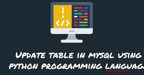 Update Table In Mysql Using Python Programming Language