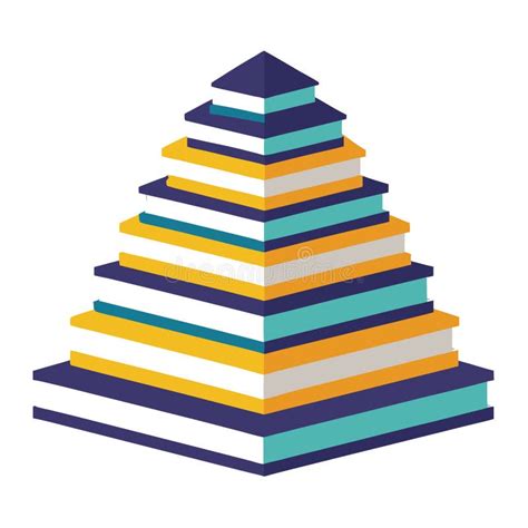 Isometric Pyramid With Colorful Layers Visual Representation Of