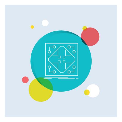 Data Infrastructure Network Matrix Grid White Line Icon Colorful