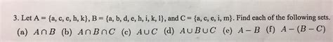 Solved 3 Let A A C E H K B A B D E H I K Chegg Com