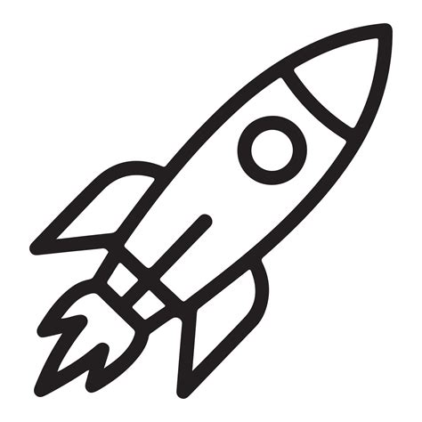 Classic Rocket Ship Outline Design Silhouette 71689716 Vector Art At