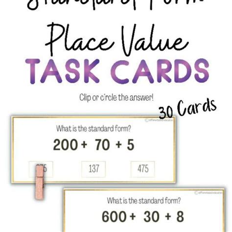 Standard Form Place Value Task Cards Classful