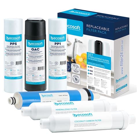 Комплект из 6 ти картриджей для осмоса Ecosoft Standard с минерализатором купить по лучшей цене