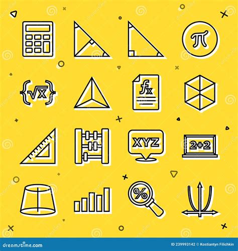 Set Line Graph Schedule Chart Diagram Chalkboard Geometric Figure