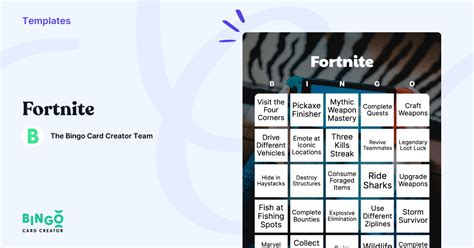 Fortnite Bingo Printable And Customizable Bingo Card Creator