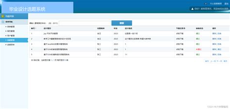 计算机毕业设计系列基于javaweb的毕业论文选题系统计算机毕业论文选题管理系统 Csdn博客