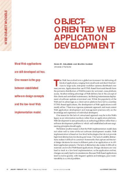 Pdf Object Oriented Web Application Development