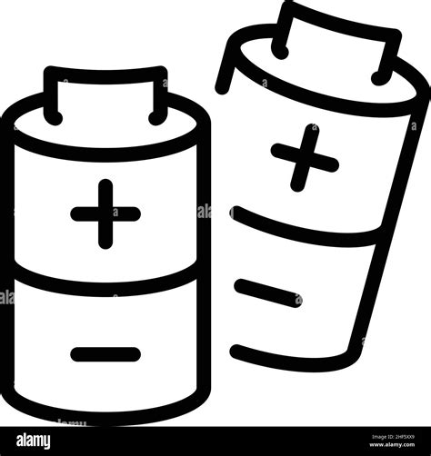 Trash Battery Icon Outline Vector Waste Bag Garbage Bin Stock Vector Image Art Alamy