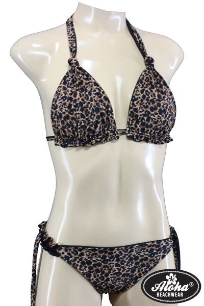 Beautiful Leo Look Halter Neck Triangle Bikini