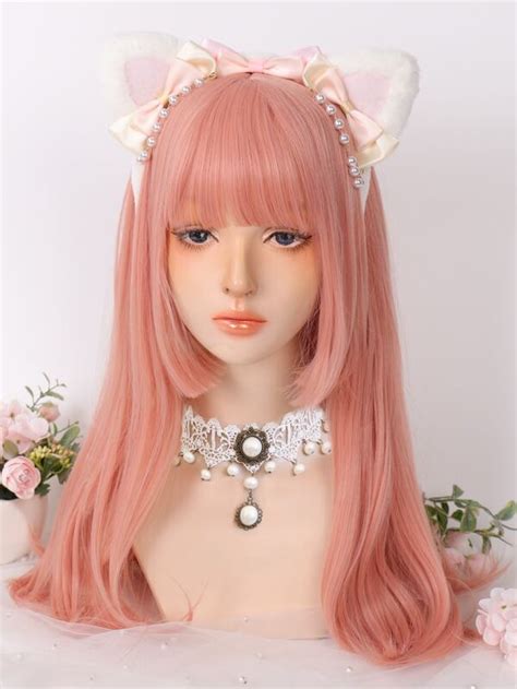 Long Wavy Pink Wigs For Women Daily Cosplay Party Use Natural Soft Synthetic Curly Highlight