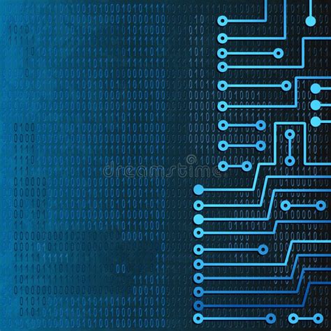 Electronic Circuit And Binary Code Stock Illustration Illustration Of