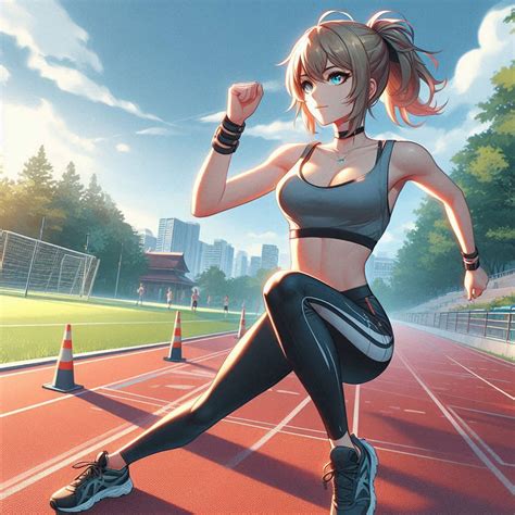 Athletic Anime Girl In Action By 20redfox On Deviantart