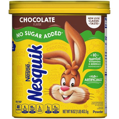 Nestle Nesquik No Sugar Added Chocolate Flavored Powder 16