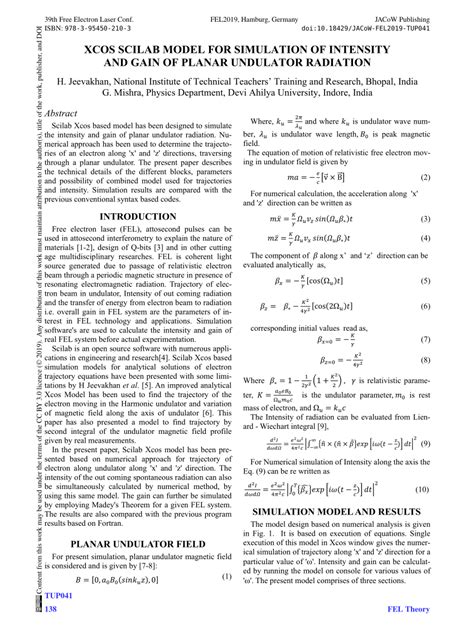 pdf xcos scilab model for simulation of intensity and gain of planar