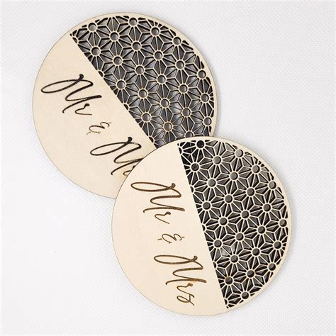Customizable Asanoha Round Coasters Set Of 4 Glowforge Shop