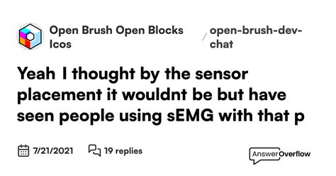 Yeah I Thought By The Sensor Placement It Wouldnt Be But Have Seen People Using Semg With