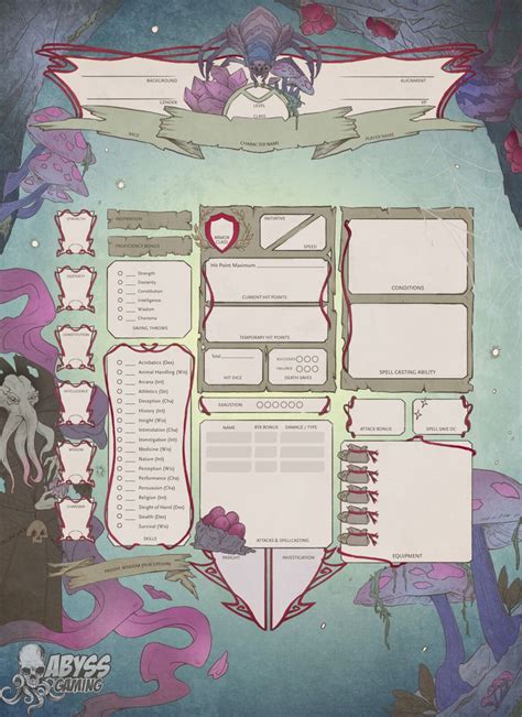 Artstation Dnd Character Sheets Dnd Character Sheet Character