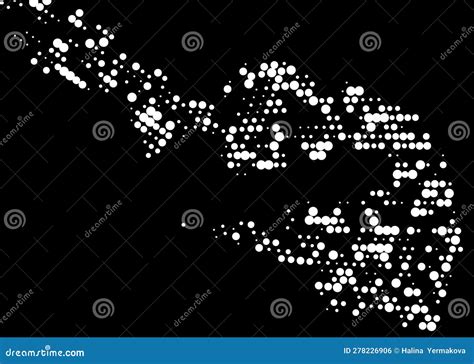 Halftone Monochrome Dot Pattern Minimalism Vector White Dots On Black Background Background