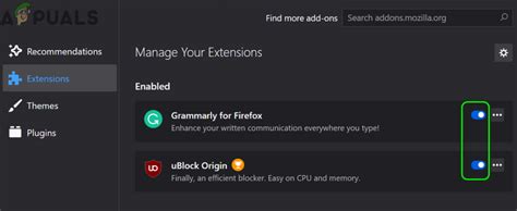 fix firefox addons not working