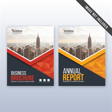 현대 비즈니스 연례 보고서 및 전단지 템플릿 프리미엄 벡터