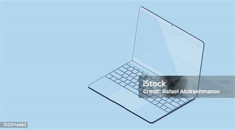 파란색 배경에 벡터 3d 노트북 미러 스크린 키보드가 있는 노트북입니다 등등 분석 컴퓨터 키보드에 대한 스톡 벡터 아트 및 기타 이미지 컴퓨터 키보드 터치패드 0명