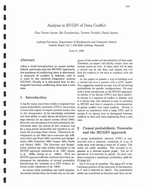 Pdf Analysis In Hugin Of Data Conflict