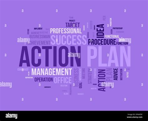Word Cloud Background Concept For Action Plan Business Idea Solution