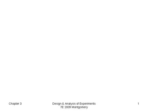 Chapter Design Analysis Of Experiments E