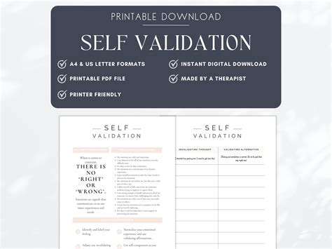 Self Validation Worksheets Dbt Skills Dialectical Behavioral Therapy