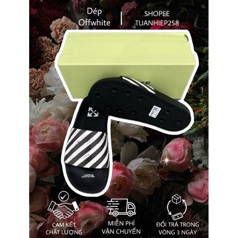 ⚡️[hight Quality] Dép Off White Zebra Print Dép Ow Kẻ Đen Trắng Bản Cao Cấp Chuẩn Hàng Loại