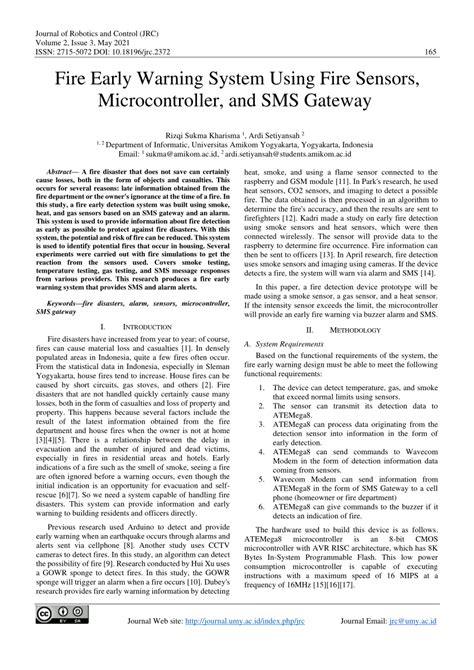 Pdf Fire Early Warning Using Fire Sensors Microcontroller And Sms Gateway