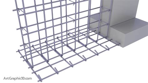 Reinforcement Concrete Foundation 3d Model Download