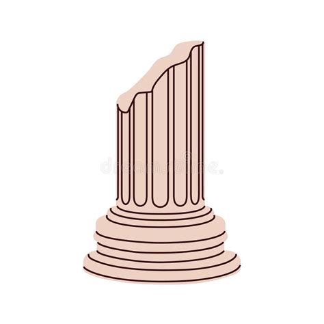 Column Antique Stone Pillar Part Ancient Greek Architectural Element With Classic Design