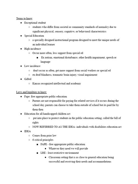 Exceptionalities Notebook Pdf Special Education Individualized Education Program