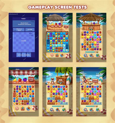 Tropical Crush Game Ui Match3 Behance