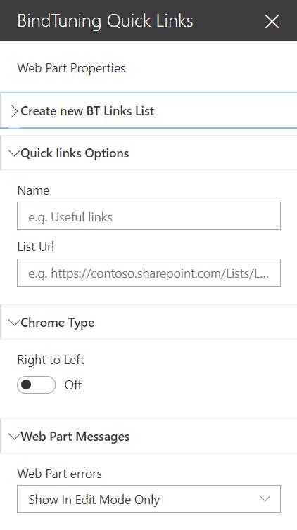 configuration bindtuning sharepoint quick links web part