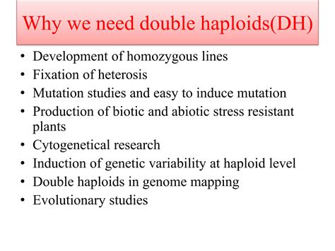 Production Of Double Haploid Plants Pptx
