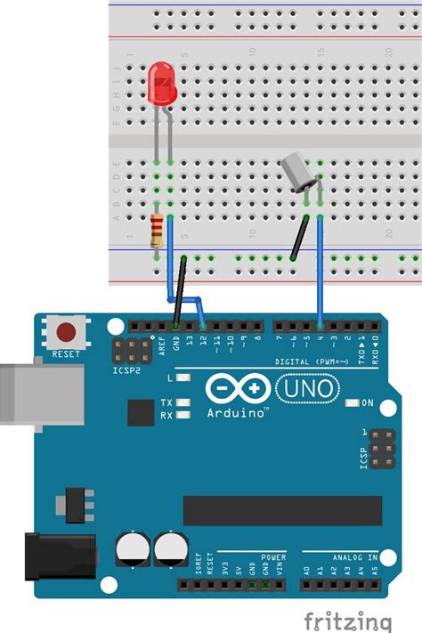 Tilt Sensitive Led Bb Arduino Arduino Sensors Arduino Projects