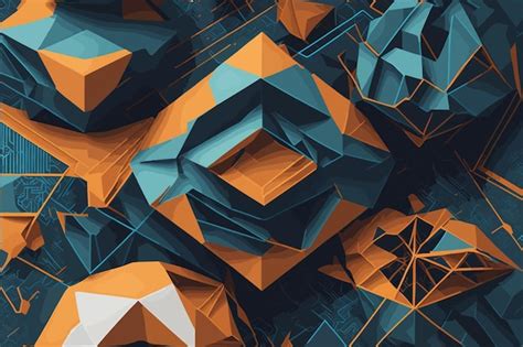 Premium AI Image Geometric Technological Background